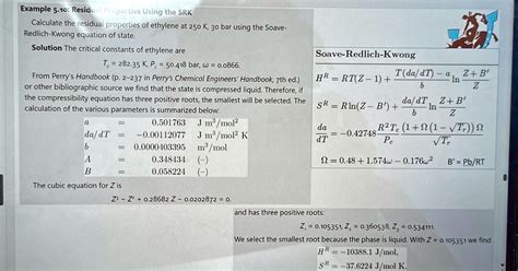 solved example 5 10 residual properties using the srk calculate the