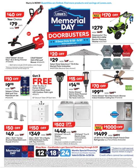 Lowes Memorial Day Ad May 23 May 27 2024