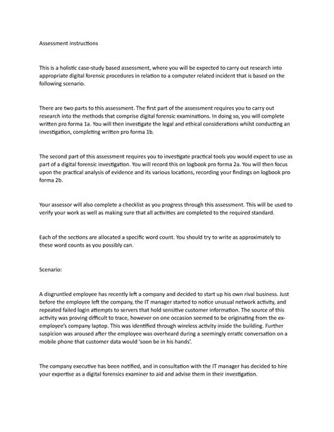 Assessment Instructions There Are Two Parts To This Assessment The