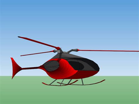 Small Red Helicopter Sketchup 3d Model Skp File Download Sketchupbox