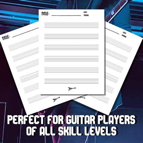 Printable Blank Guitar Tablature Sheets Instant Pdf Download Etsy