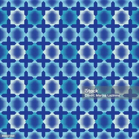 Seamless Abstract Geometric Halftone Pattern The Pattern Of Stars Dots Texture Textile Rapport