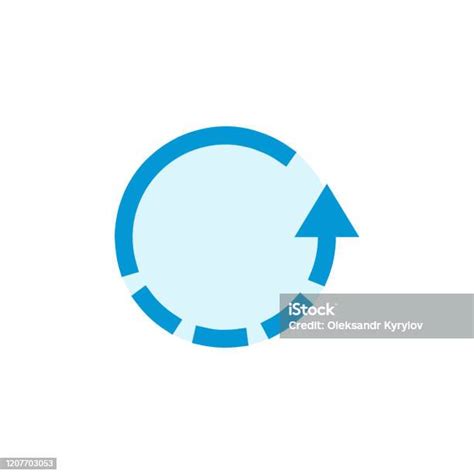 새로 고침 아이콘입니다 파선 화살표가 있는 백업 기호입니다 웹 업데이트 기호입니다 흰색 배경에 격리된 스톡 벡터 그림입니다 개념 기호에 대한 스톡 벡터 아트 및 기타 이미지