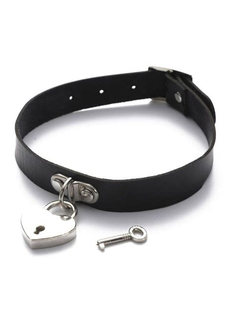 Black Heart Lock Choker Black Heart Chokers Heart Lock