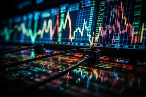 Premium Photo Desktop Computer Monitor With Finance Statistical Data Software And Progressive