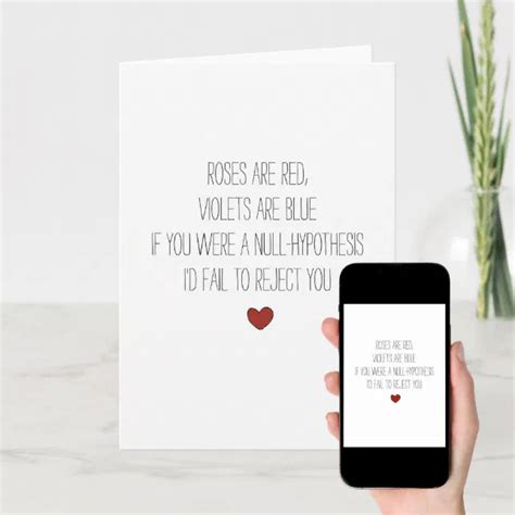 Null Hypothesis Nerdy Math Joke Valentines Card Zazzle