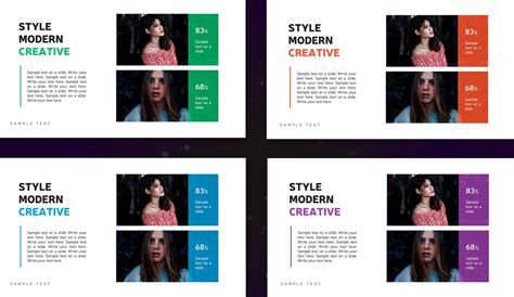 Dark Powerpoint Template Color Themes Stylish Etsy