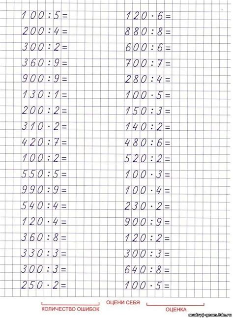 примеры на умножение и деление 4 класс в столбик карточки 1 тыс