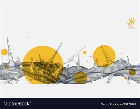 wireframe science background with plexus effect vector image