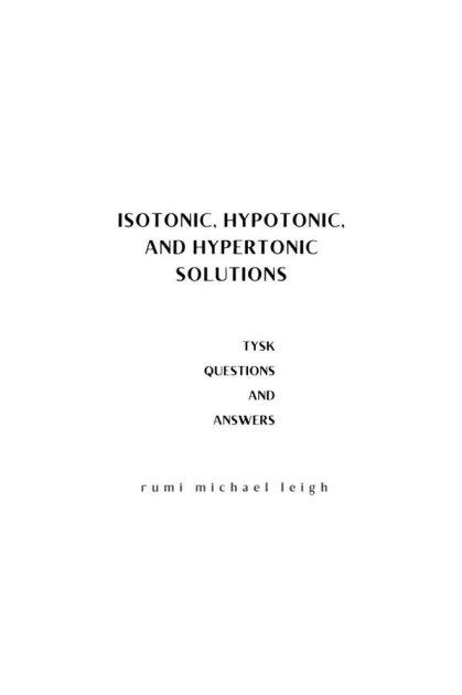 Isotonic Hypotonic And Hypertonic Solutions Things You Should Know Isotonic Hypotonic And Hypertonic Solutions Things You Should Know