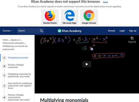 Khan Academy Multiplying Monomials Instructional Video For 9th 10th Grade Lesson Planet