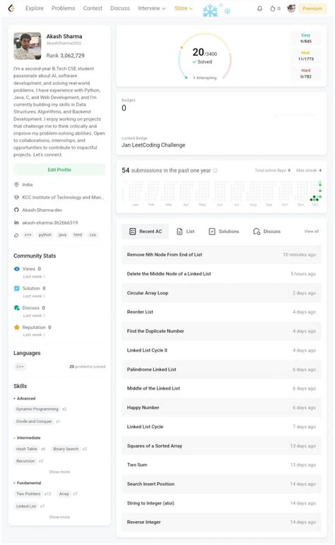 Akash Sharma On Linkedin Codingjourney Leetcode Algorithms