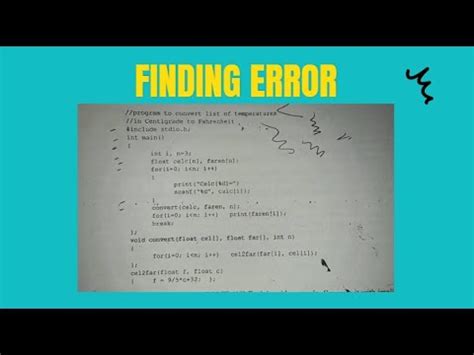 FIND OUT THE ERROR IN C PROGRAM YouTube