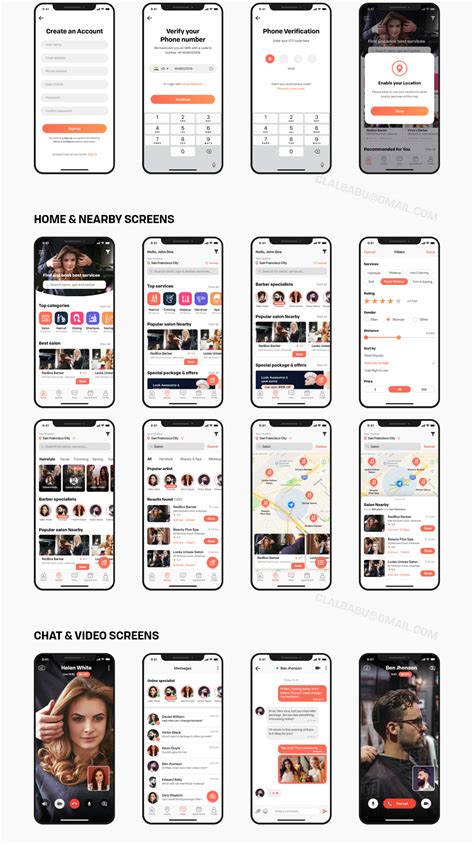 Barber Salon UI KIT Behance