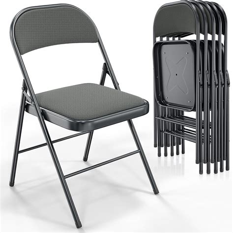 Vingli Folding Chairs With Padded Seats Metal Frame With