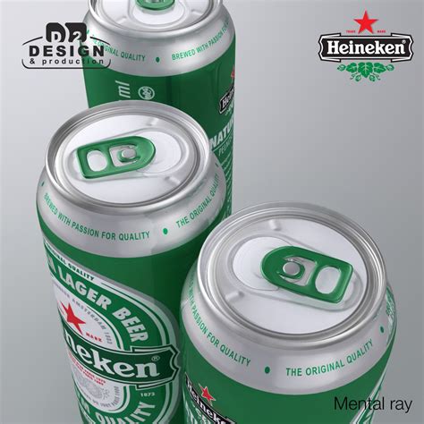 맥주 캔 하이네켄 그린 500ml 3d 모델 19 Max Free3d