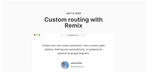 Custom Routing With Remix