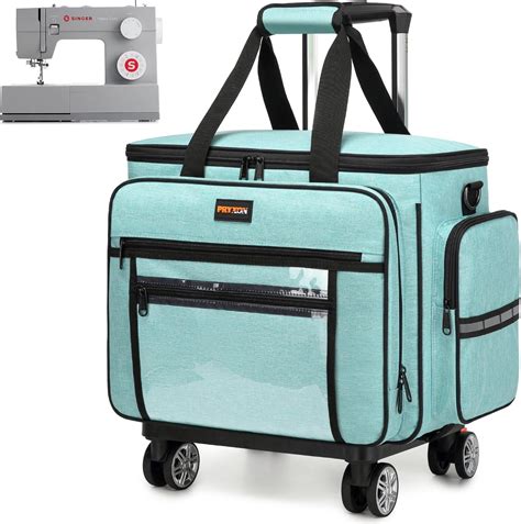 Pryxon Sewing Machine Case With Wheels Detachable Rolling
