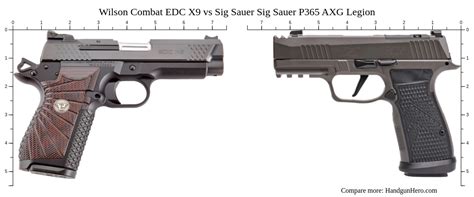 Wilson Combat Edc X9 Vs Sig Sauer P365 Axg Legion Size Comparison Handgun Hero