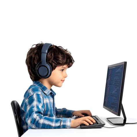 Talented Young Coder Focused On Computer Screen In Brightclean Studio