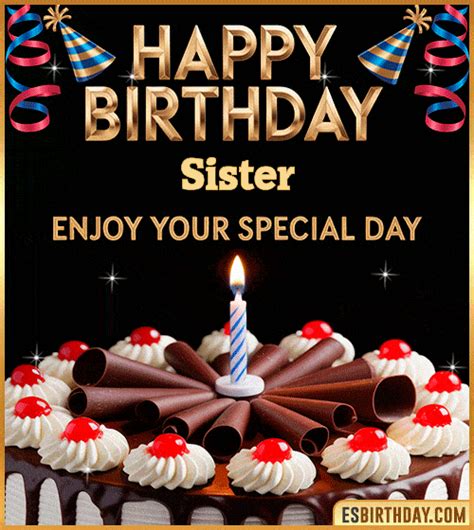 Happy Birthday Sister  🎂 Animated Images Wishes And Music 【27 S】