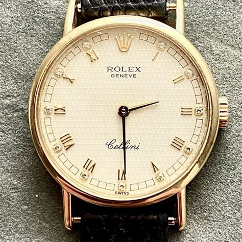 Ladies Rolex Cellini 5109 18k Gold With Diamondmother Of Pearl Face