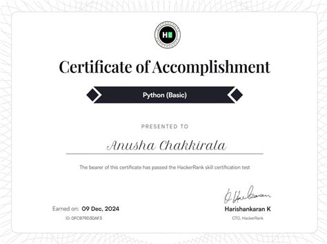 Python Hackerrank Certification Coding Anusha Chakkirala