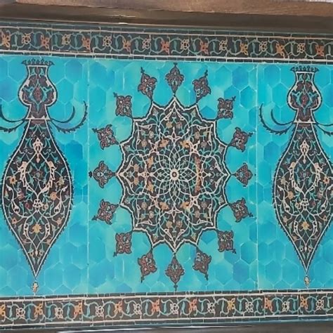 کمدا قیمت و خرید سینی اسلیمی رنگ آبی قهوه ای سایز 27×37 وزن 150