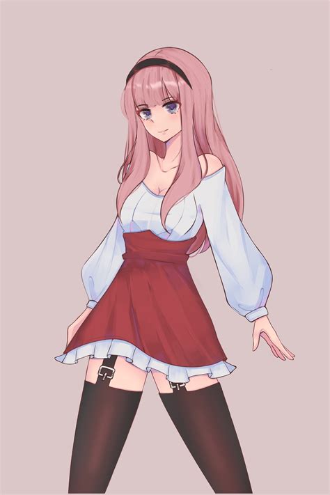 Anime Girl Red Dress