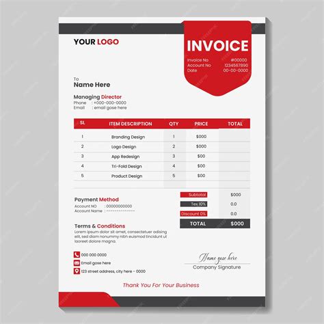 Premium Vector Vector Minimal Invoice Template Design