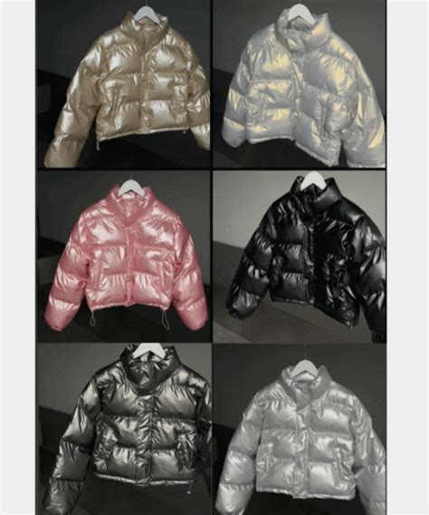 이중코팅 Glow Up 글로시 유광패딩 덕다운 웰론 구스다운 크롭패딩 숏패딩 커플패딩 7color 에이블리