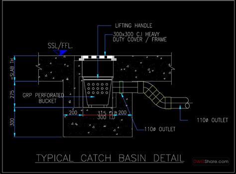 78 Typical Catch Basin Detail Cad Drawing Dwg