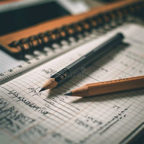 Pencils On A Notebook With Handwritten Notes Displaying Close Up