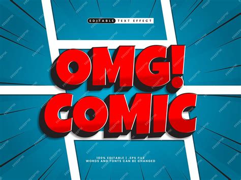 Premium Vector | Omg comic editable text effect in comic and cartoon text style