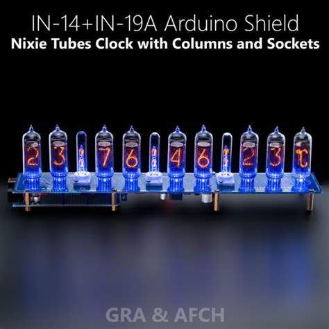 IN IN A Shield Nixie Clock With Dots SMF RGB USB Tunes Tubes Sockets Columns