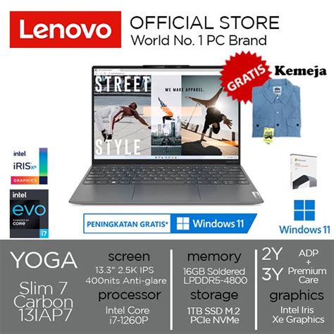 Jual Lenovo Yoga Slim Carbon Iap Id Core I P Gb Tb W Ohs Shopee Indonesia