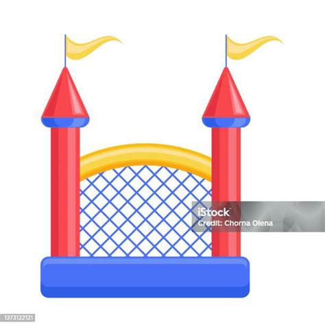 탄력 풍선 성 어린이 놀이터를위한 타워 및 장비 벡터 선 그림 0명에 대한 스톡 벡터 아트 및 기타 이미지 0명 고무 공기 주입 Istock