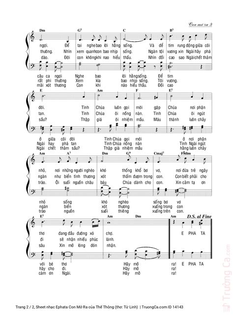 Sheet Ephata Hãy Mở Hãy Mở Ra Ephata Để Con Ngắm Dấu đanh Trên Xác