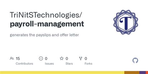 GitHub TriNitSTechnologies Payroll Management Generates The Payslips And Offer Letter