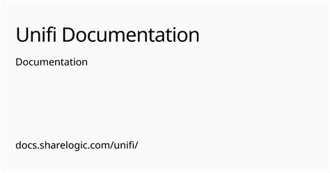 Documentation Unifi Documentation