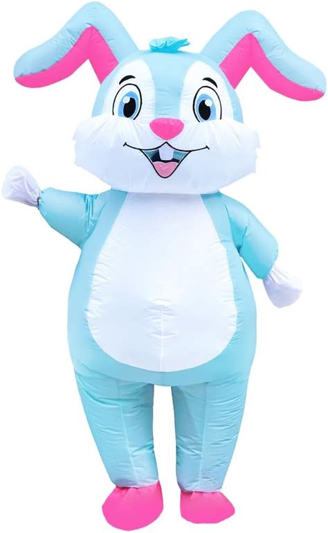 Farshine Inflatable Bunny Costume Adult Blue Bunny