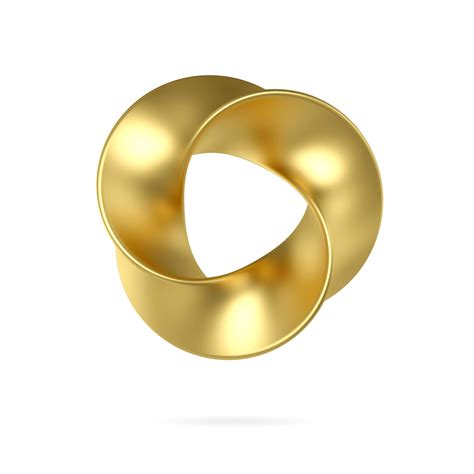 3d Gold Mobius Strip Ring Sacred Geometry Front View Of Cover Design