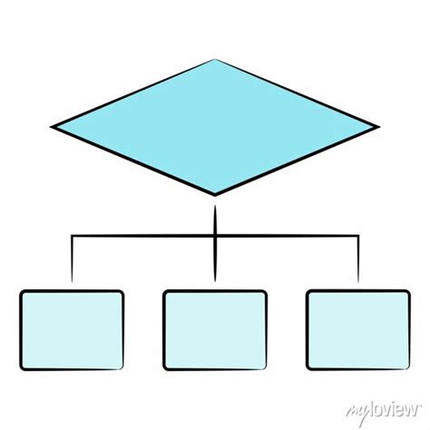 Blue Process Diagram And Hierarchy Chart For Presentation Template • Wall Stickers Vector