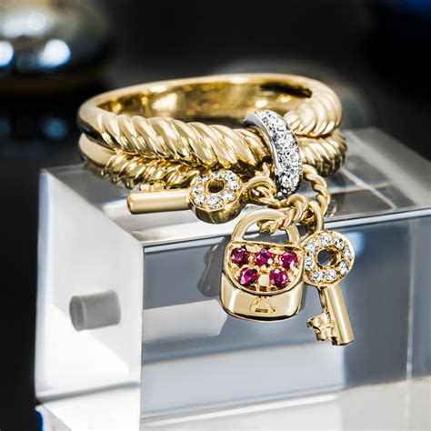 Yellow Gold Ruby And Diamond Key And Lock Ring Rich Diamonds Yellow Gold Ruby And Diamond Key And Lock Ring Rich Diamonds