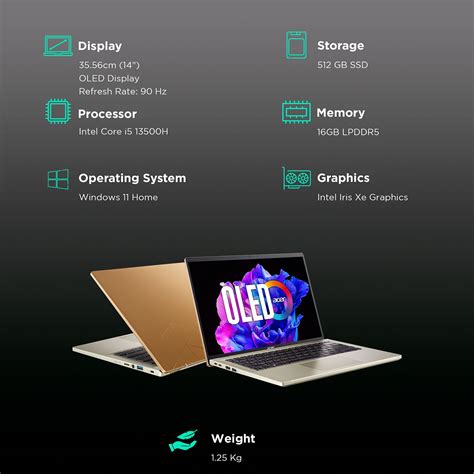 Buy Acer Swift Go Intel Core I Th Gen Inch Gb Gb Windows Home Ms Office