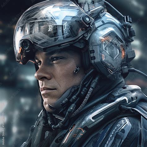 Cyberpunk Futuristic Soldier And Scifi Man For Video Game Character