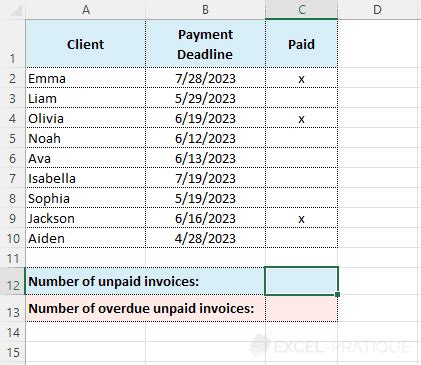 Excel Function COUNTIFS