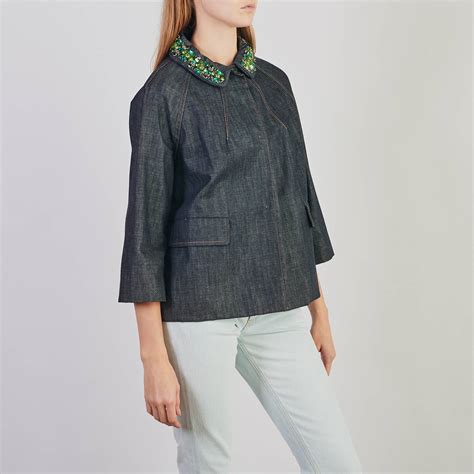 Джинсовая куртка Miu Miu купить за 13860 ₽ Sfs