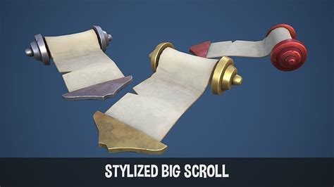 3d Model Stylized Big Scroll Vr Ar Low Poly Cgtrader
