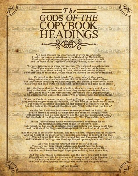 Rudyard Kipling The Gods Of The Copybook Headings R Verse